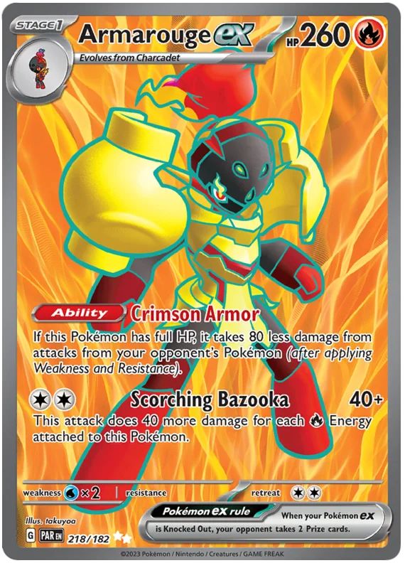 Armarouge ex 218/182 Ultra Rare Pokemon Card (SV04 Paradox Rift ...