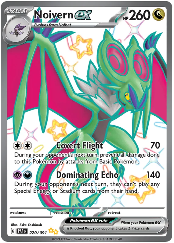 Noivern ex 220/091 Shiny Ultra Rare Pokemon Card (SV 4.5 Paldean Fates ...