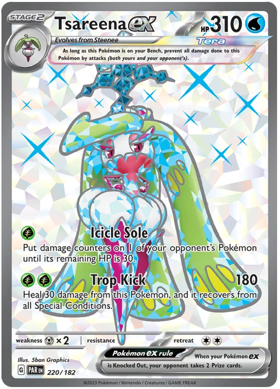 Tsareena ex 220/182 Ultra Rare Pokemon Card (SV04 Paradox Rift) — Titan ...