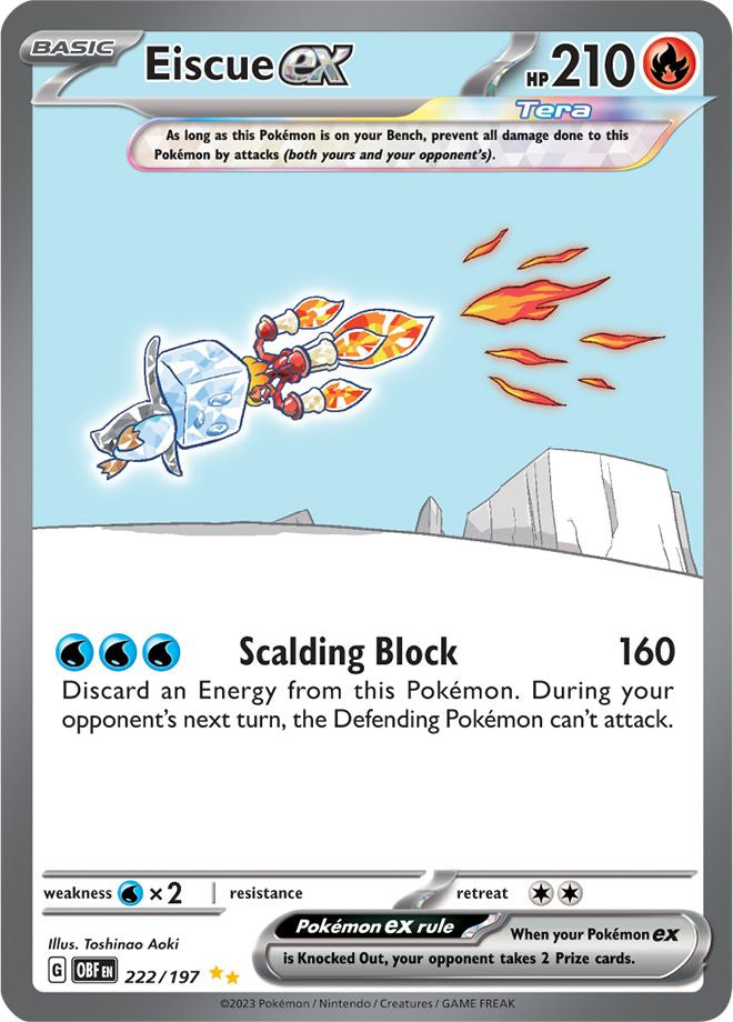 Eiscue ex 222/197 Special Illustration Rare Pokemon Card (SV Obsidian ...