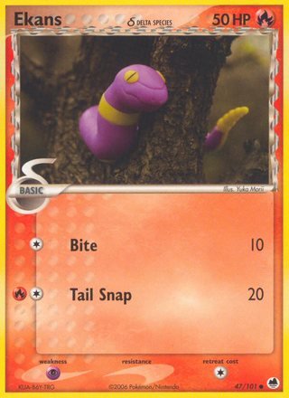Ekans d 47/101 Common Pokemon Card (EX Dragon Frontier) — Titan Cards Ltd