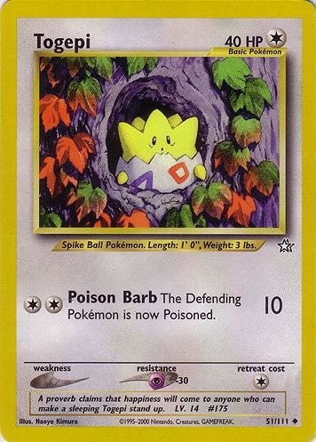 Togepi 51/111 Uncommon Pokemon Card (Neo Genesis) — Titan Cards Ltd