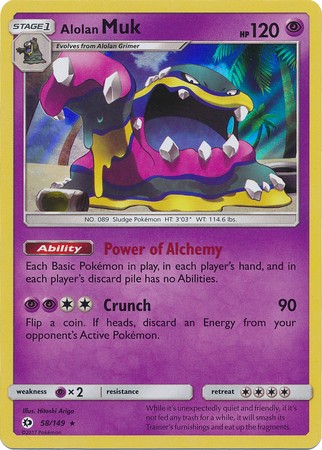 Alolan Muk 58/149 Rare Holo Pokemon Card (Sun & Moon Base Set) — Titan ...