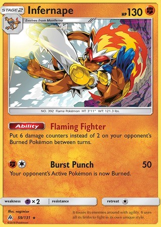 Infernape 59/131 Rare Holo Pokemon Card (Forbidden Light) — Titan Cards Ltd