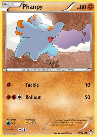 Phanpy 71/135 Common Pokemon Card (Plasma Storm) — Titan Cards Ltd