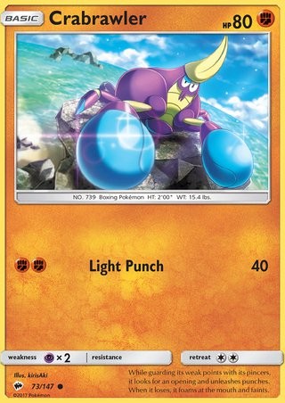 Crabrawler 73/147 Common Pokemon Card (Burning Shadows) — Titan Cards Ltd