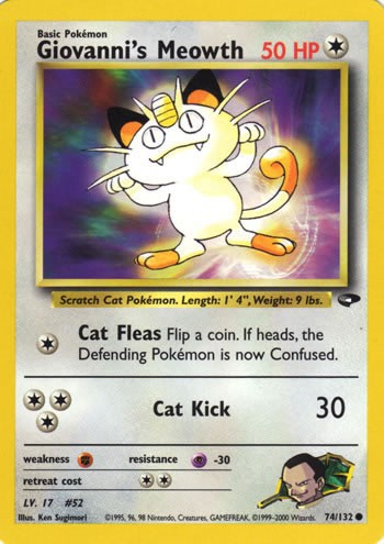 Giovanni's Meowth 74/132 Uncommon 1st Edition (Gym Challenge) — Titan ...