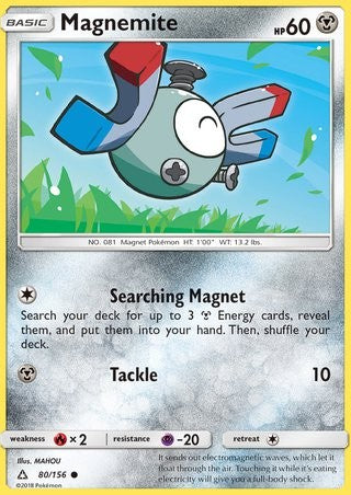 Magnemite 80/156 Common Reverse Holo Pokemon Card (Ultra Prism) — Titan ...