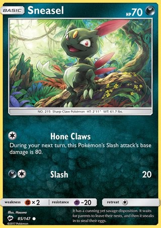 Sneasel 85/147 Common Pokemon Card (Burning Shadows) — Titan Cards Ltd