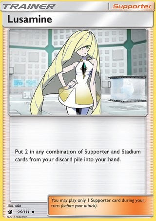 Lusamine 96/111 Uncommon Pokemon Card (SM Crimson Invasion) — Titan ...
