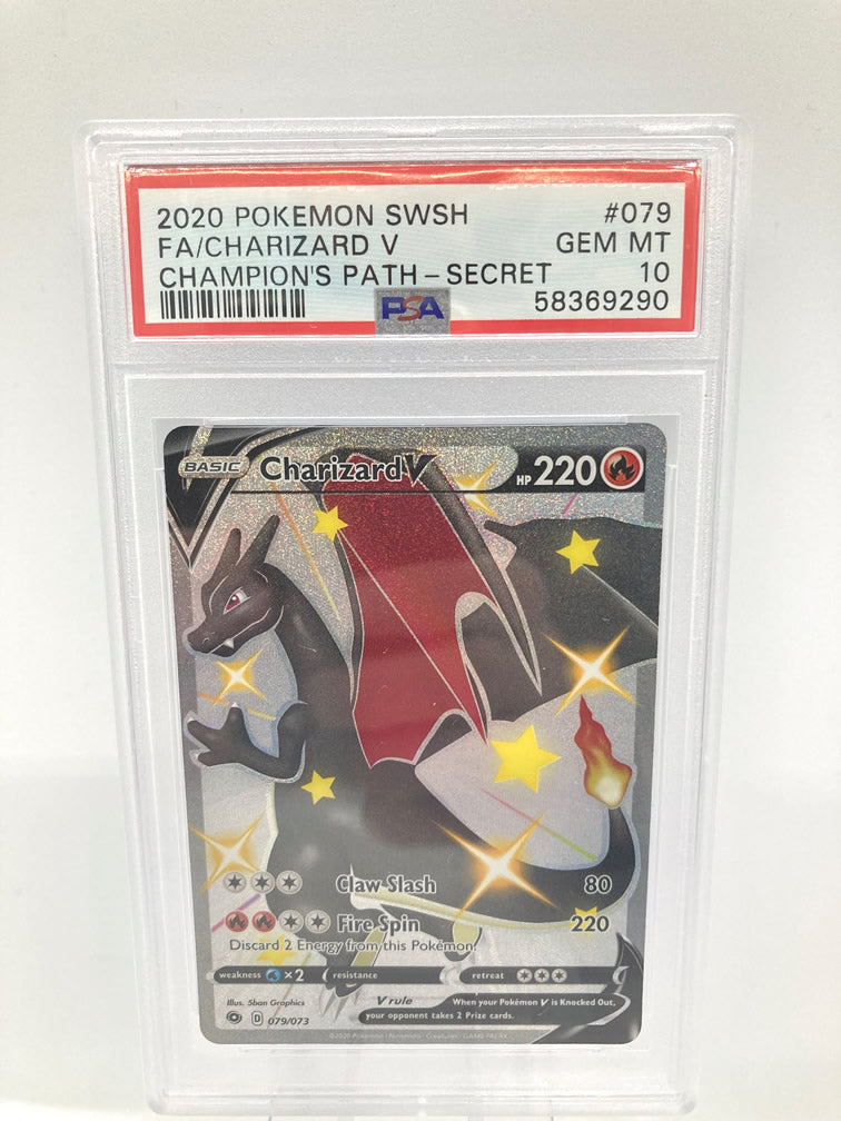 Charizard V 079/073 PSA 10 Gem Mint Graded Pokemon Card (Champion's Pa ...