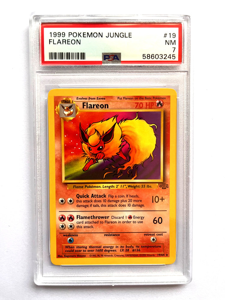 Flareon 19/64 Rare PSA 7 Graded Pokemon Card (Jungle Set) — Titan Cards Ltd