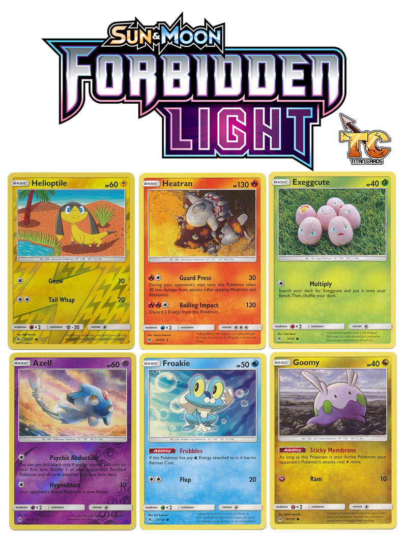 Pokemon Sun & Moon Forbidden Light 50 Card Bundle w/ Rares + Rev Holos ...