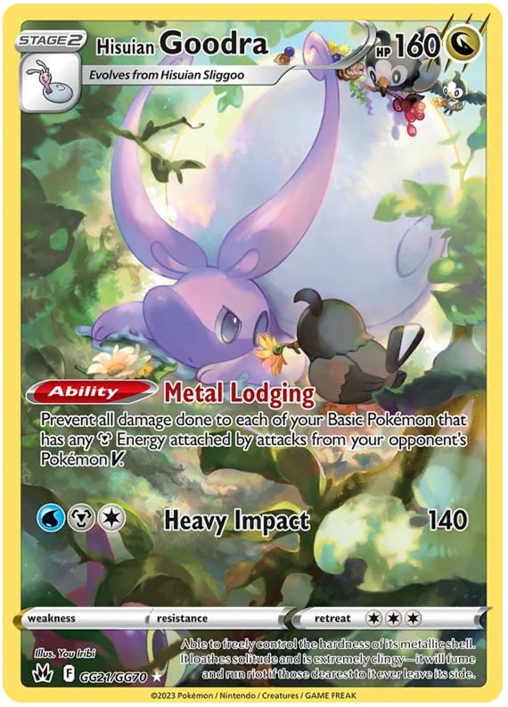 Hisuian Goodra GG21/GG70 GGH Pokemon Card (SWSH Crown Zenith GG ...