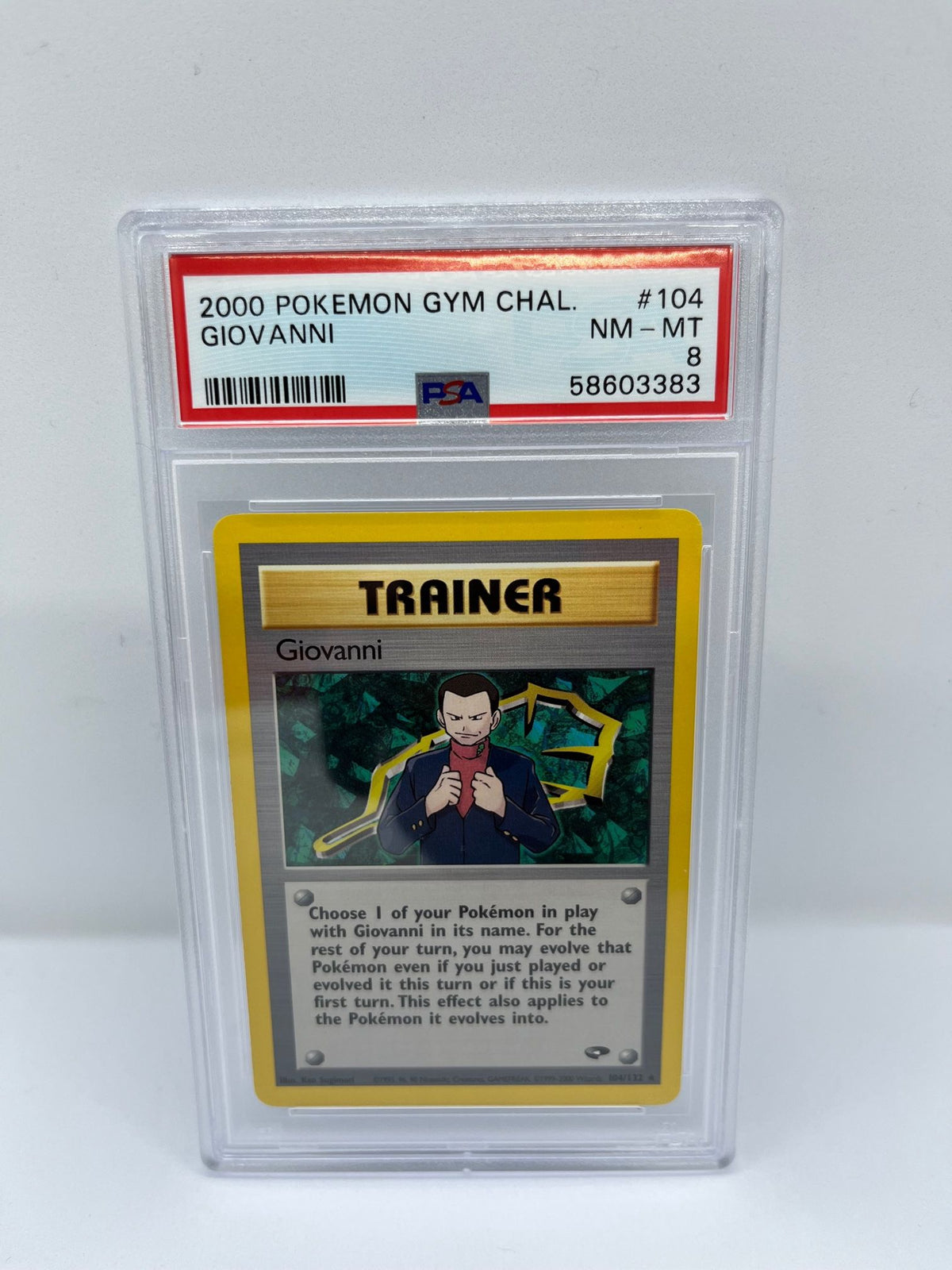 Giovanni 104/132 PSA 8 Graded Rare Pokemon Card (2000 Pokemon Gym Chal ...