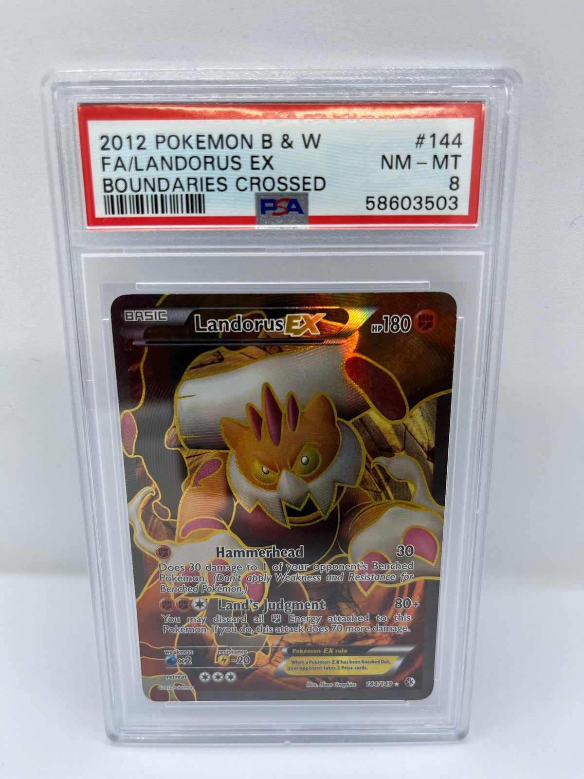Landorus EX 144/149 PSA 8 Graded Rare Pokemon Card (Boundaries Crossed ...