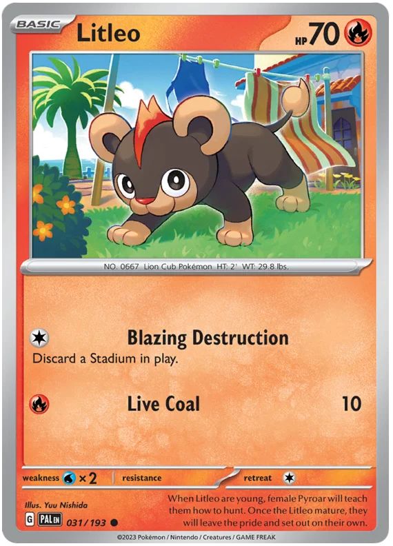 Litleo 031/193 Common Pokemon Card (SV2 Paldea Evolved) — Titan Cards Ltd