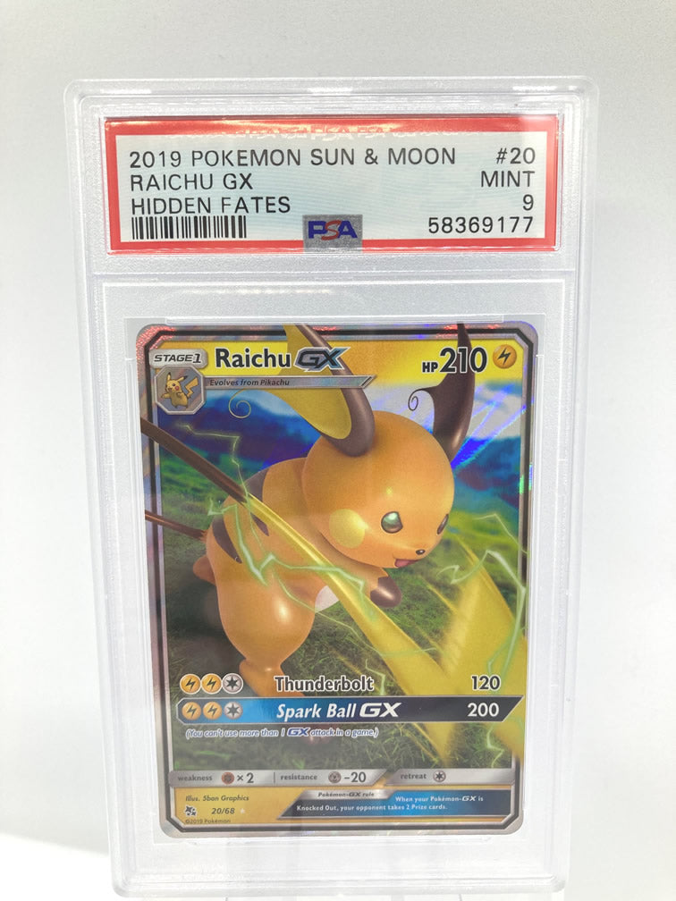 Raichu GX 20/68 PSA 9 Mint Graded Pokemon Card — Titan Cards Ltd