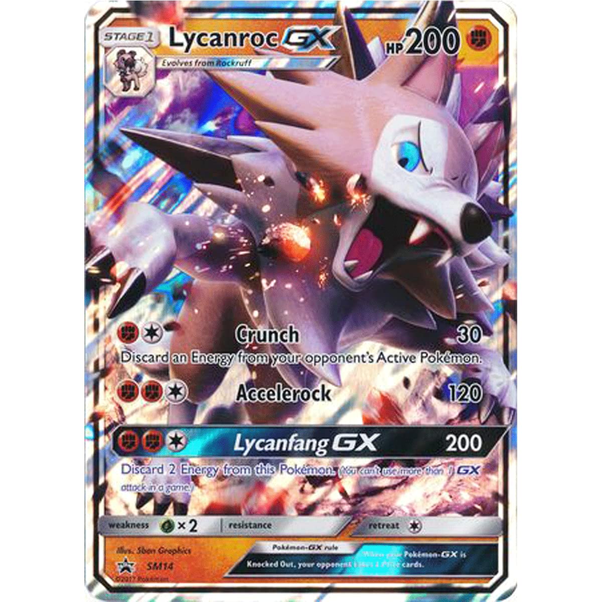 Lycanroc GX SM14 Pokemon Promo Card (Sun & Moon Promo Series) — Titan Cards Ltd