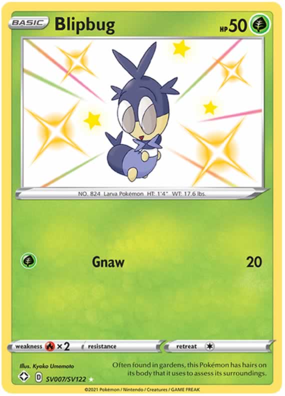 Blipbug SV007/SV122 Shiny Rare Pokemon Card (Shining Fates) — Titan ...