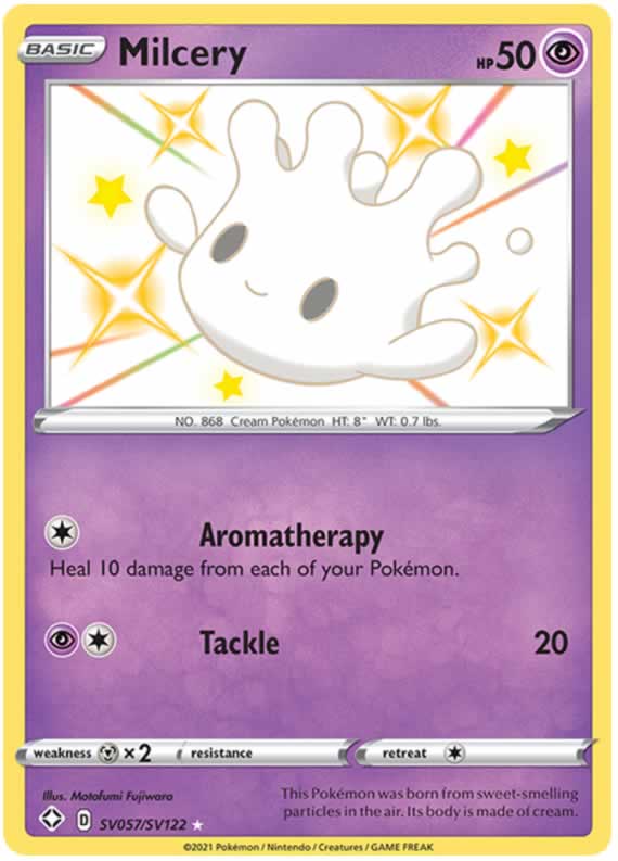 Milcery SV057/SV122 Shiny Rare Pokemon Card (Shining Fates) — Titan ...