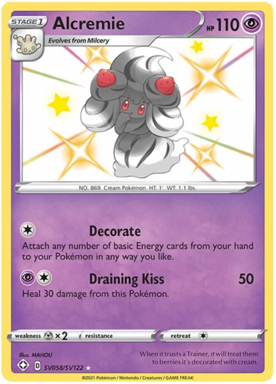 Alcremie SV058/SV122 Shiny Rare Pokemon Card (Shining Fates) — Titan ...