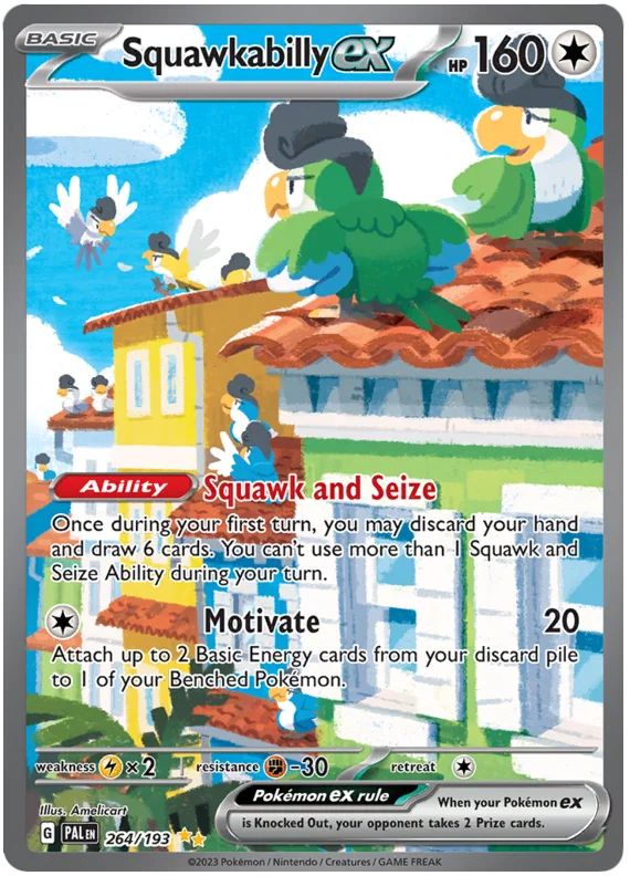 Squawkabilly ex 264/193 Special Illustration Rare Pokemon Card (SV2 Pa ...