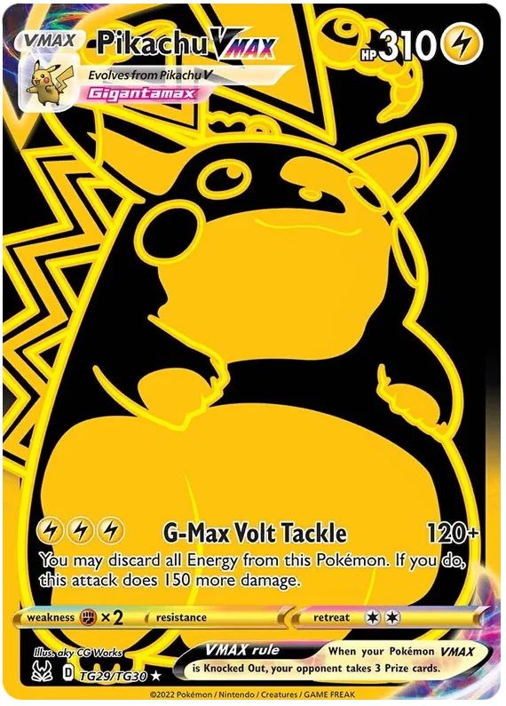 Pikachu VMAX TG29/TG30 Rare Secret (Lost Origin Trainer Gallery ...