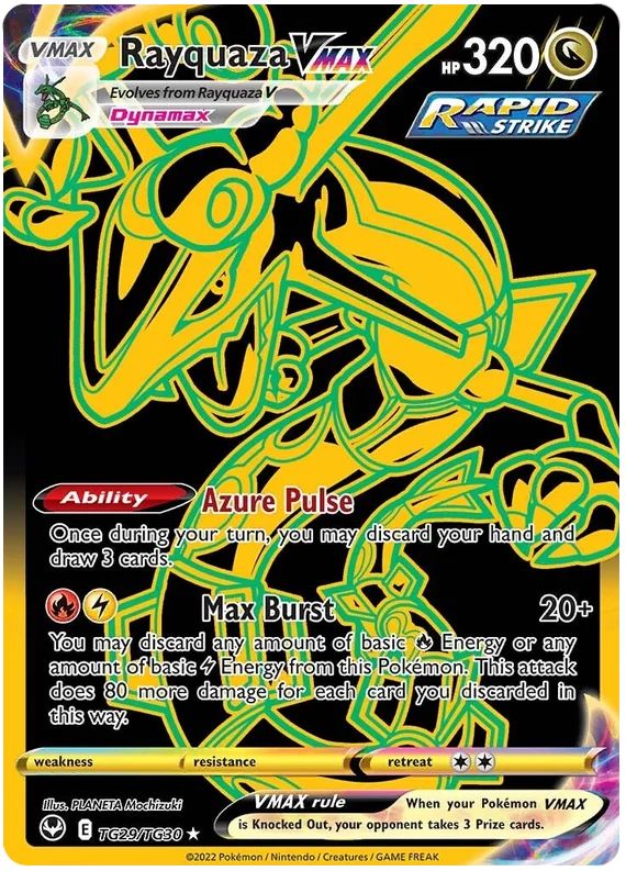 Rayquaza VMAX TG29/TG30 Rare Secret Pokemon Card (Silver Tempest Train ...